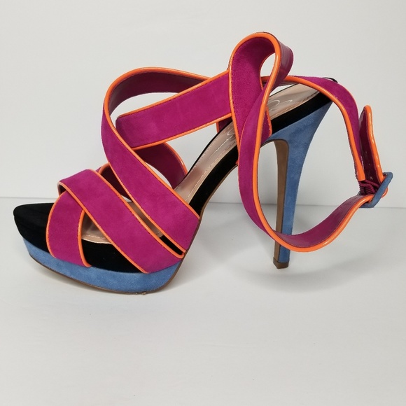 Jessica Simpson | Shoes | Jessica Simpson Colorful Suede Sandals | Poshmark